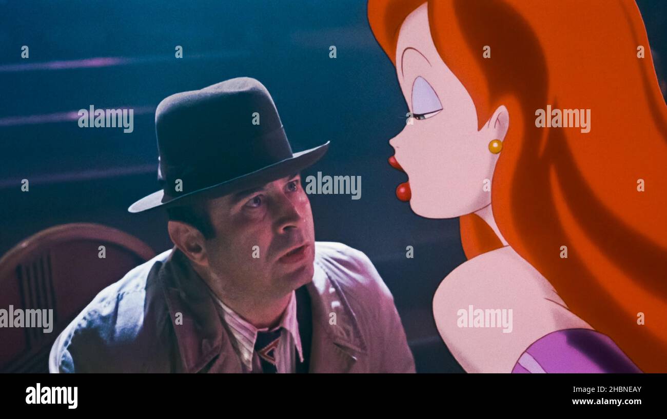 USA. Bob Hoskins and Jessica Rabbit in a scene from the (C)Buena Vista ...