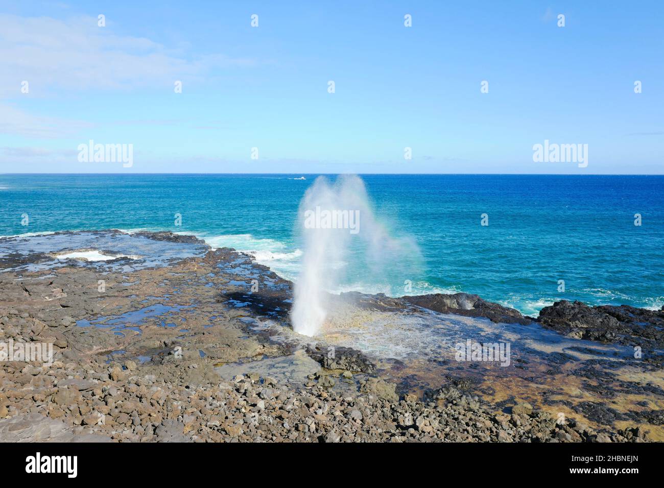 Spouting Horn near Poipu on Kauai Stock Photo - Alamy