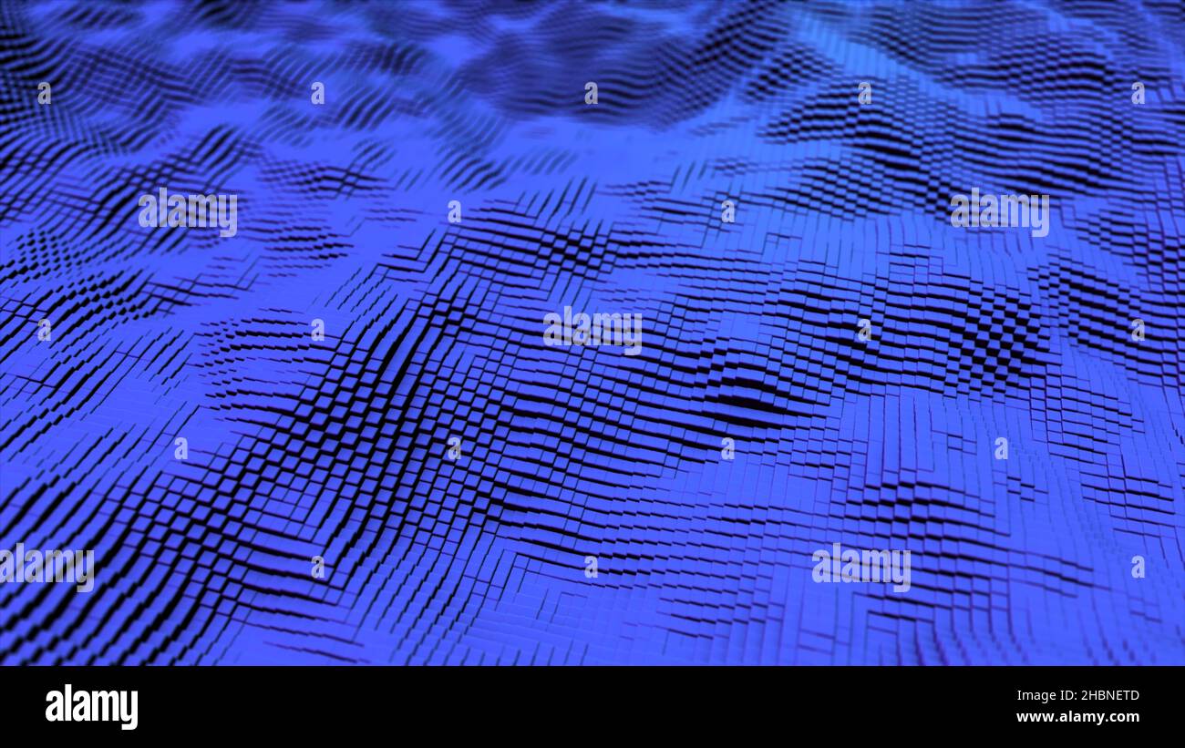 Motion design abstract background with blue wavy texture, top view ...