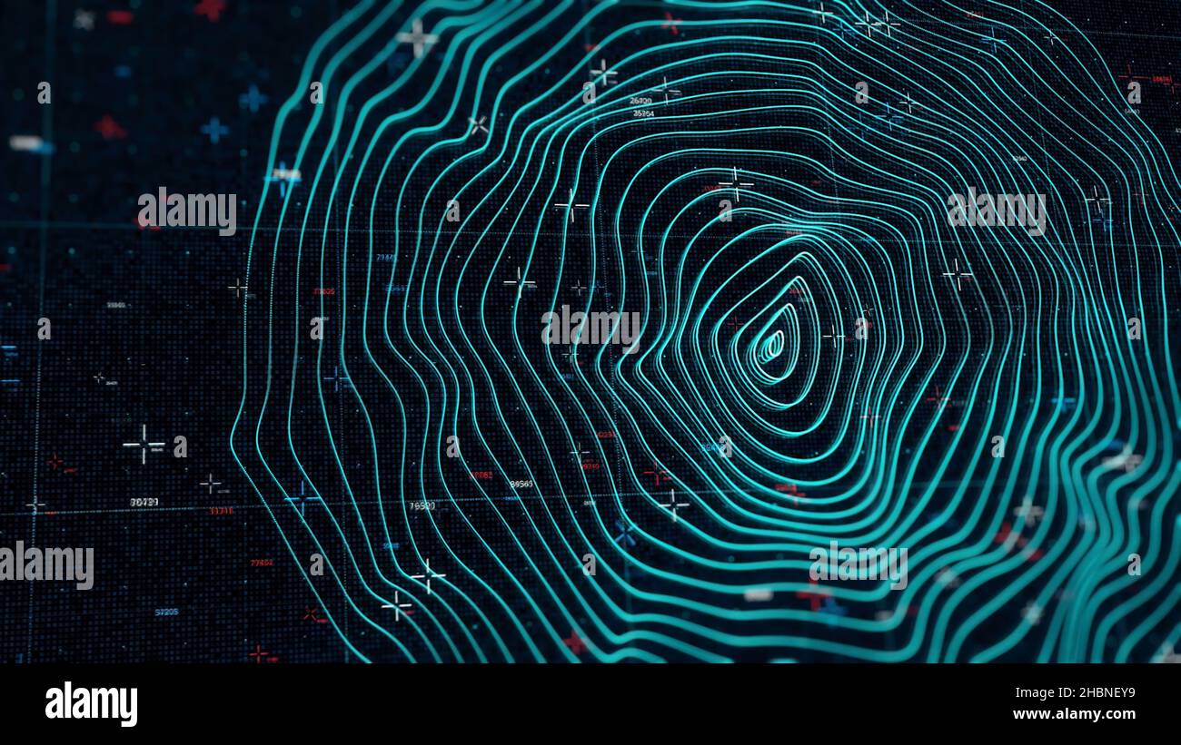 Internet technology and cyber security concept, realistic radar with ...