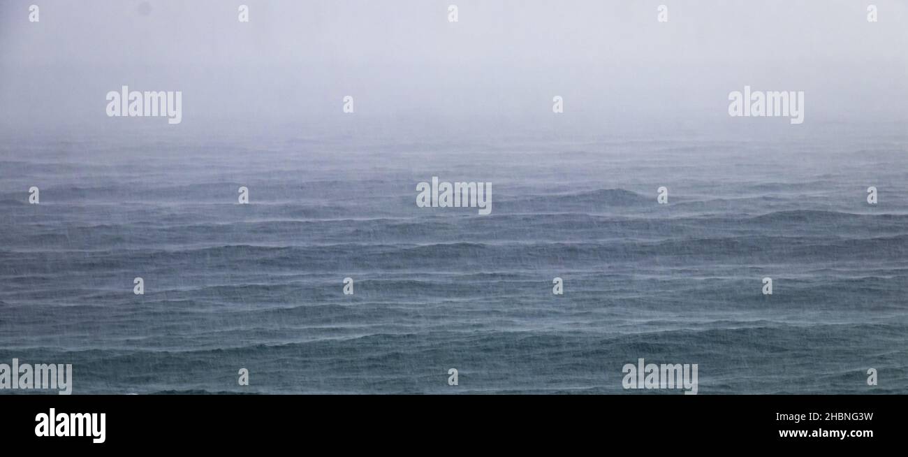 The sea mist over the calm water surface Stock Photo - Alamy