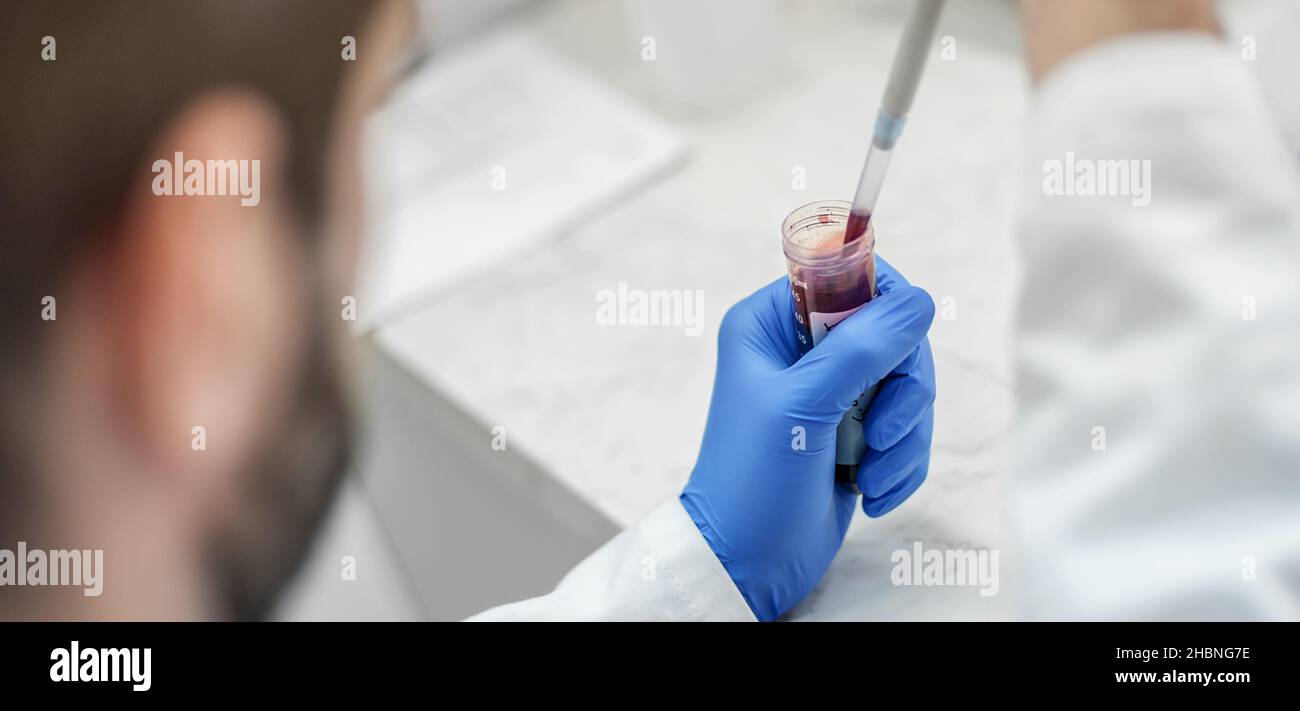 Macro scientist analyzing pipette liquid hi-res stock photography and ...