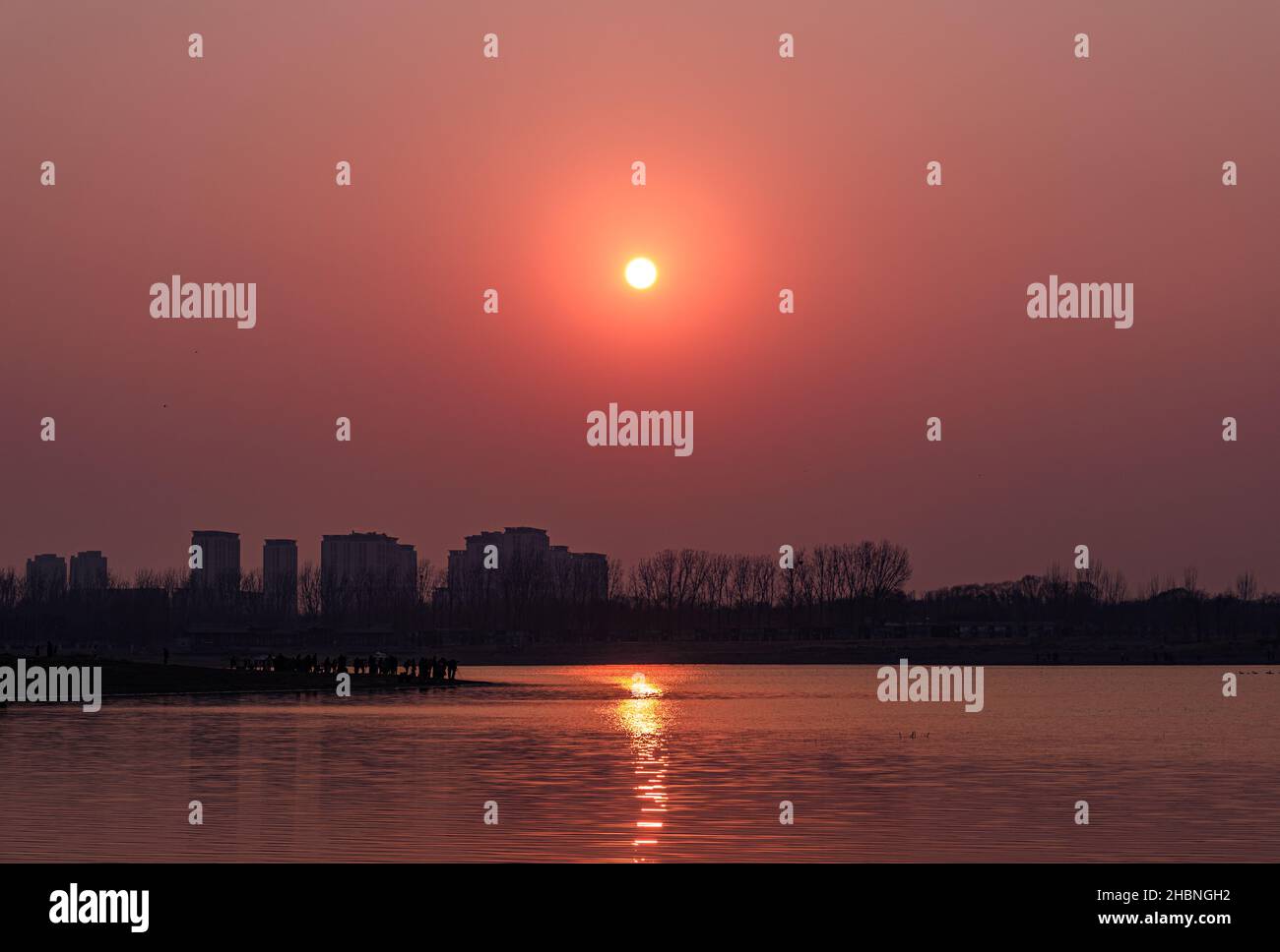 child sunset view and building golden view Stock Photo - Alamy