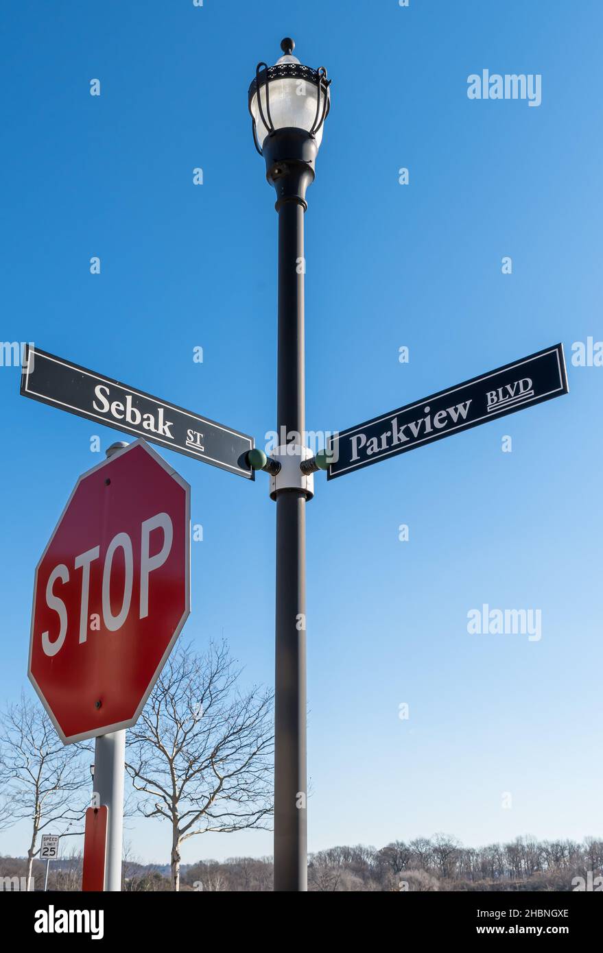 Street and a stop sign in the Summerset neighborhood in Pittsburgh ...