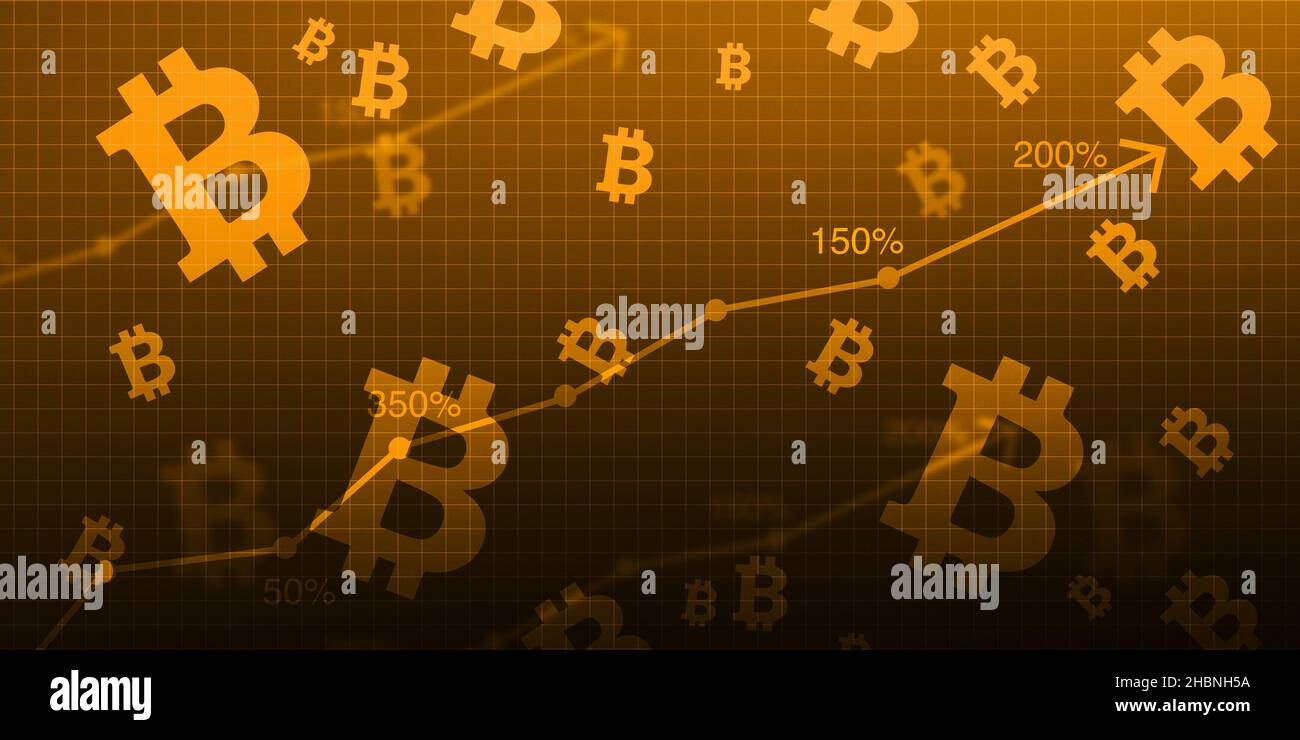 Cryptocurrency Graph Increasing with Arrow and Graph Background ...