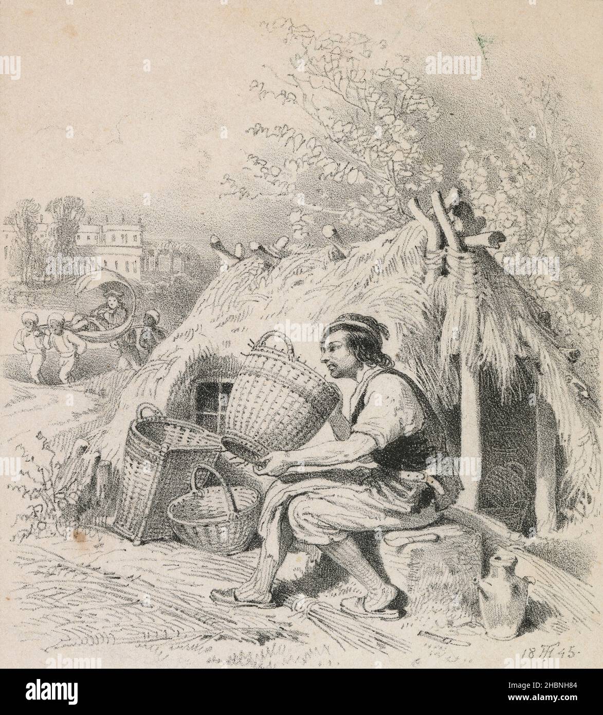 Antique 1845 engraving by Theodor Hosemann (1807-1875) from Der ...