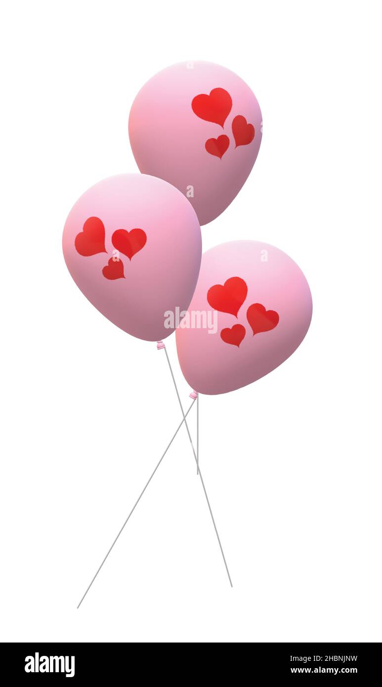 Red Hearts Balloons Stock Vector Image & Art - Alamy