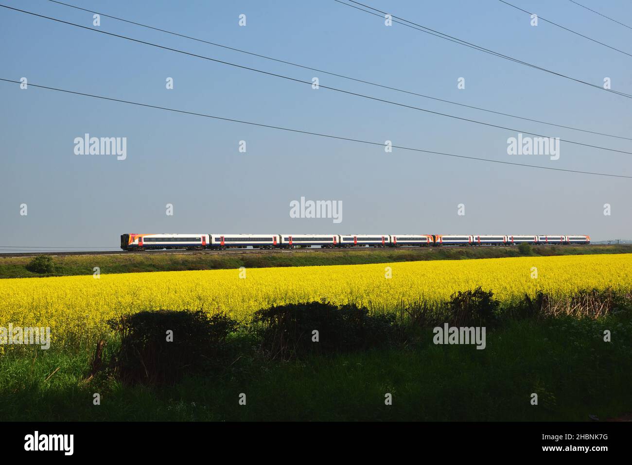 Two South Western Railway Class 444 electric multiple units are seen ...