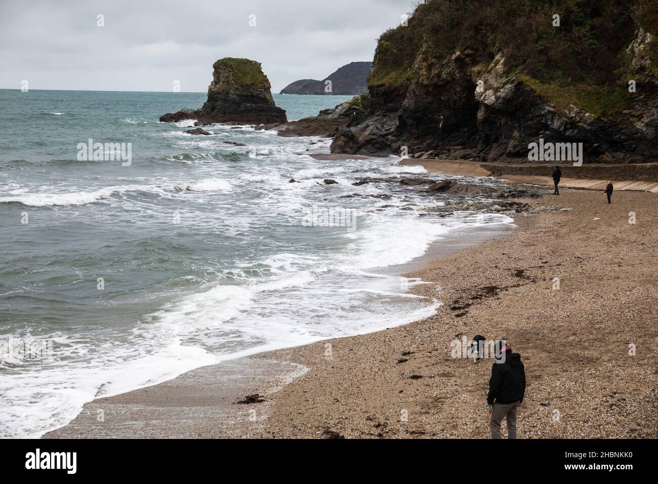 People on the beach in Charlestown, Cornwall, uk Stock Photo - Alamy