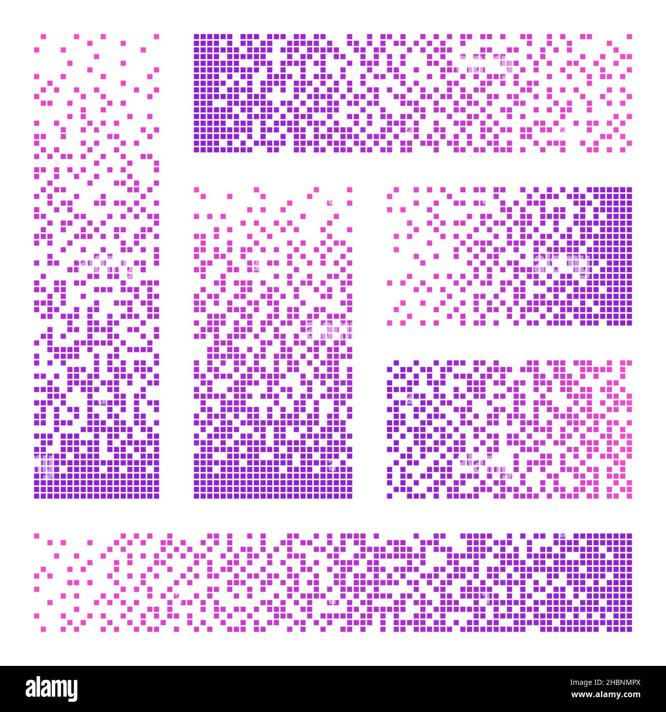 Pixel disintegration, decay effect. Various rectangular elements made ...