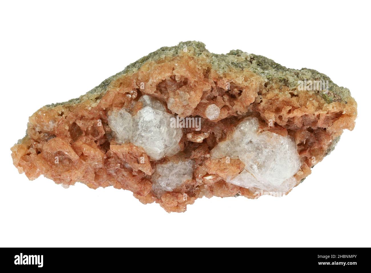 gmelinite with analcime from Five Islands, Canada isolated on white ...