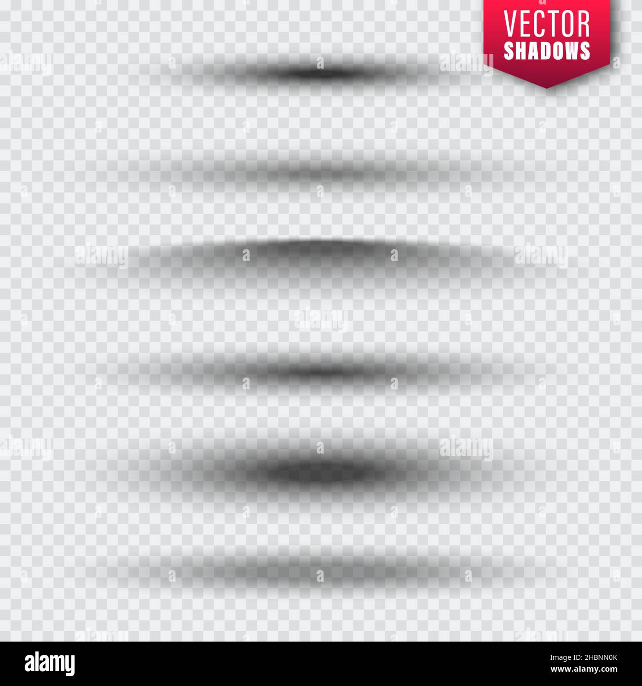 Vector shadows collection on transparent background. Realistic shadow ...