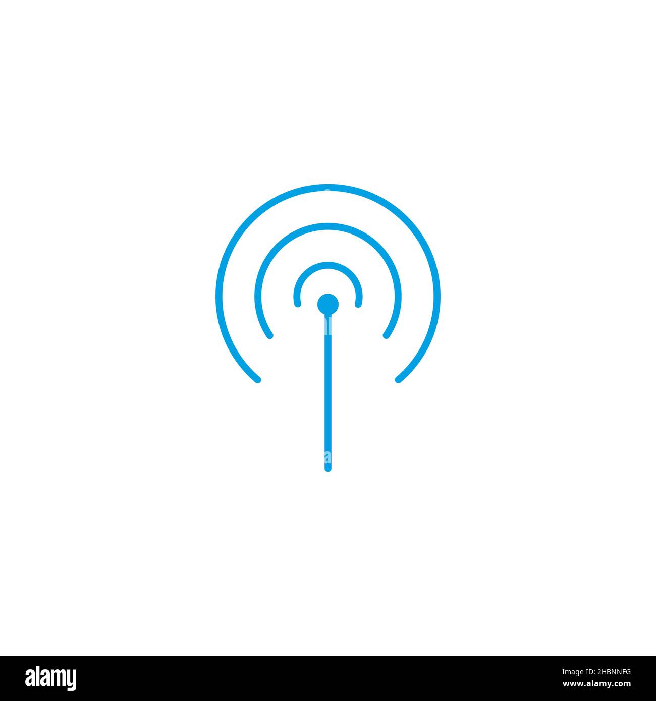 Signal transmission icon. Antenna or broadcasting tower and signal waves. Vector Illustration ...