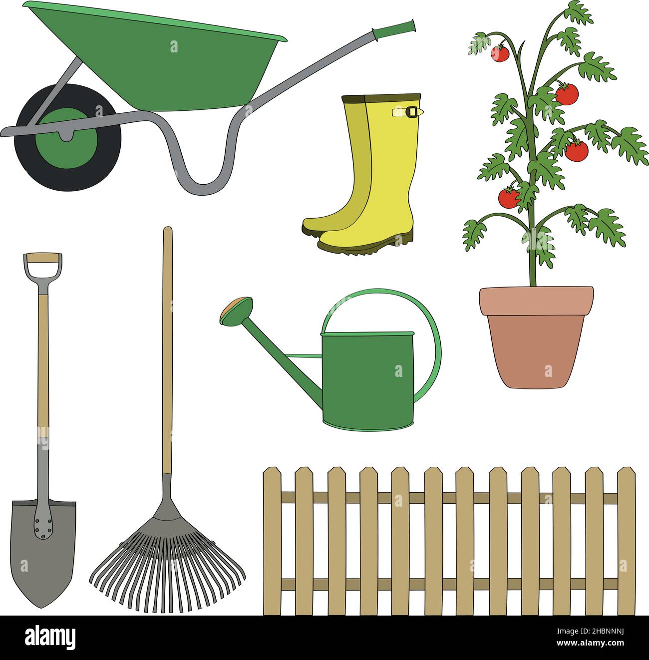 Set of hand drawn garden objects Stock Vector Image & Art - Alamy