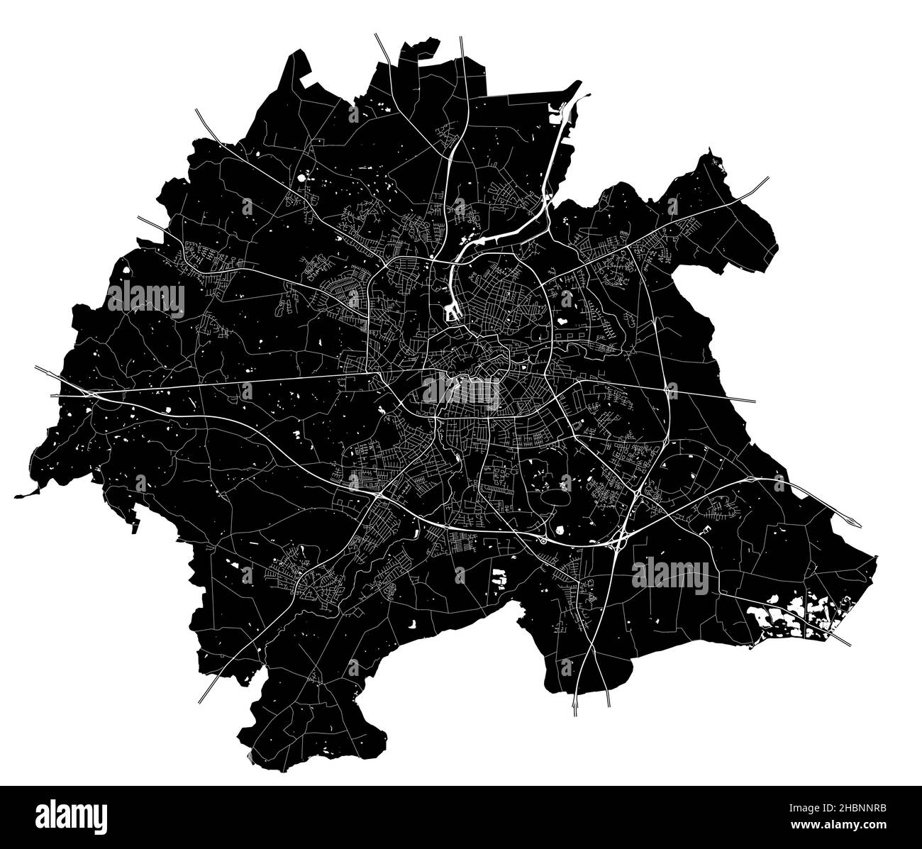 Odense Kommune, Denmark, high resolution vector map with city ...