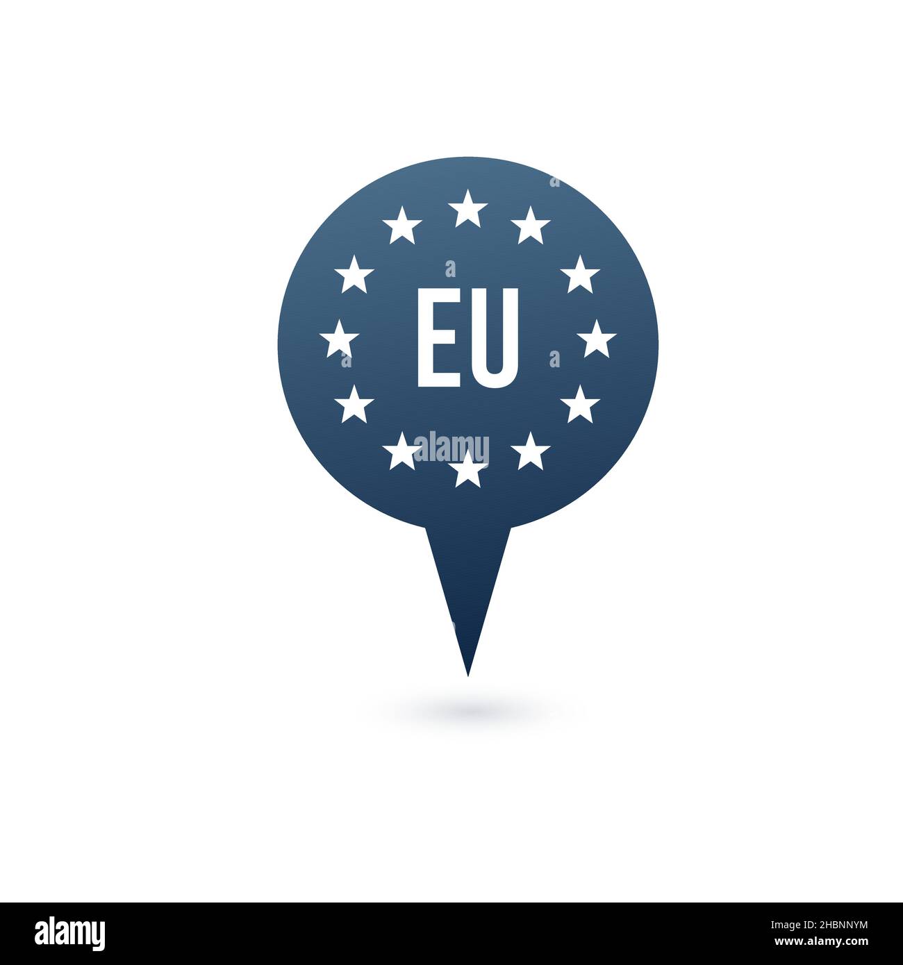 EU flag icon Marker or map pointer. European Union flag map pin. Vector ...