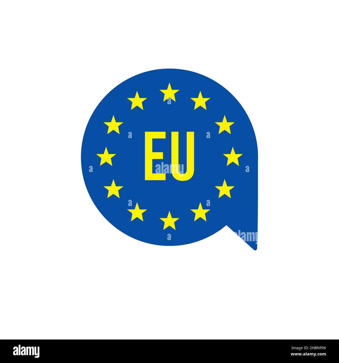 European union flag EU in the char bubble. Vector made in EU product ...