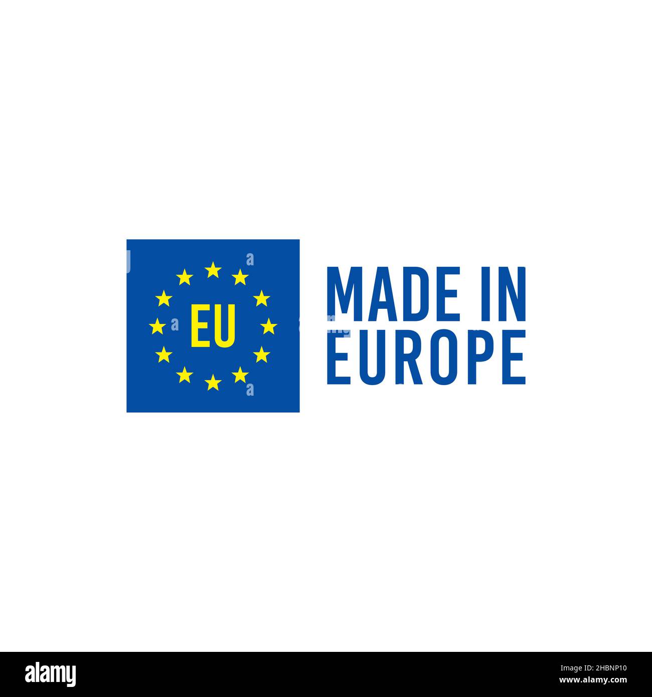 Made in EU icon label in blue and yellow color. quality sign. Stock ...