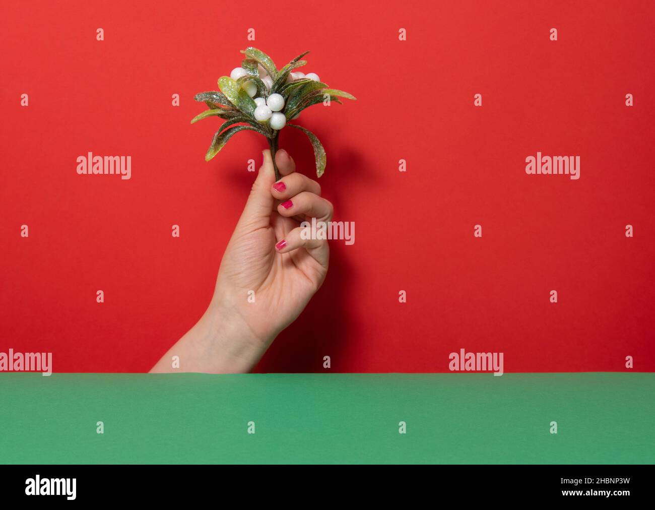 Mistletoe hand holding hi-res stock photography and images - Alamy