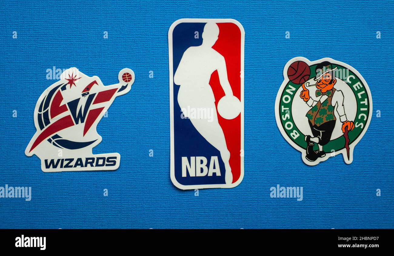 October 1, 2021, Springfield, USA, Emblems of the Boston Celtics and ...