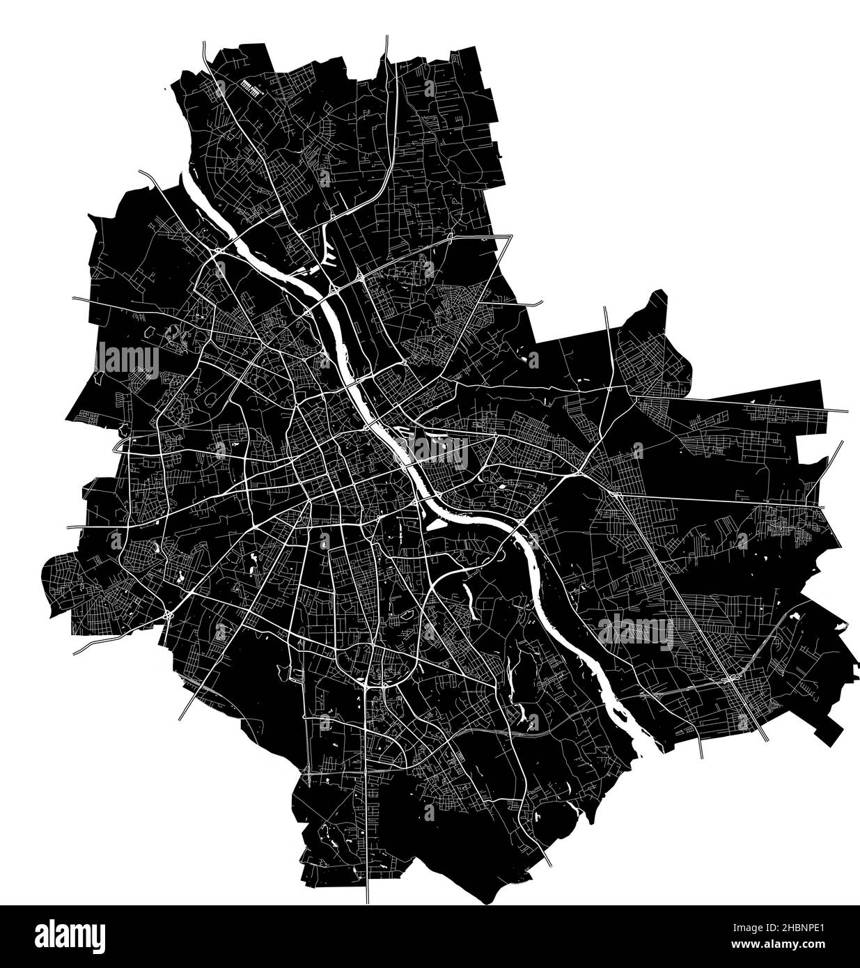 Warsaw map Stock Vector Images - Alamy