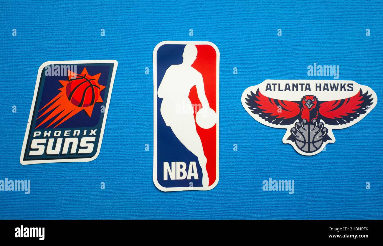 October 1, 2021, Springfield, USA, Emblems of the Phoenix Suns and ...