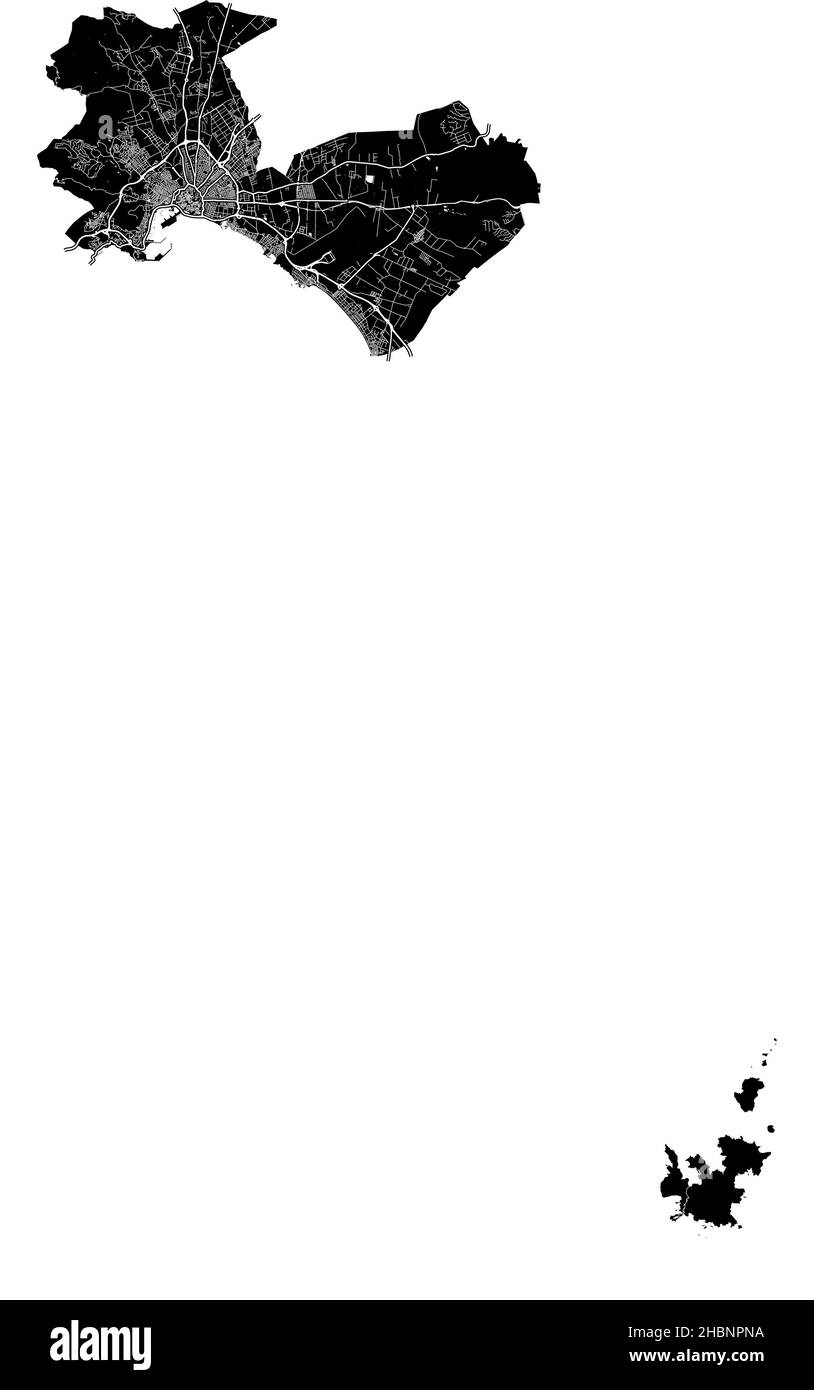 Palma, Spain, high resolution vector map with city boundaries, and ...