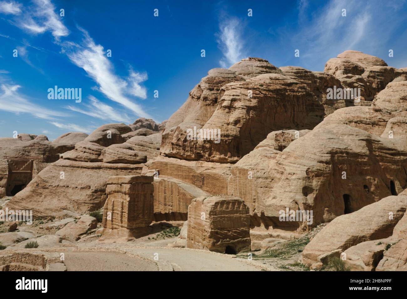 Petra, the magnificent Ancient City half hidden in the windswept ...