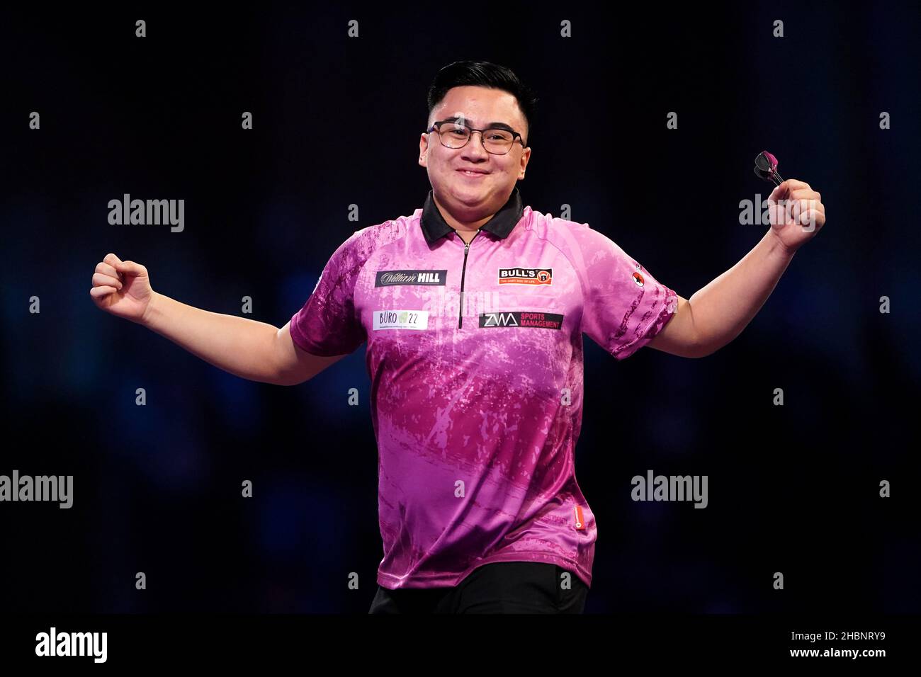 Rusty-Jake Rodriguez celebrates during his match against Ben Robb on ...