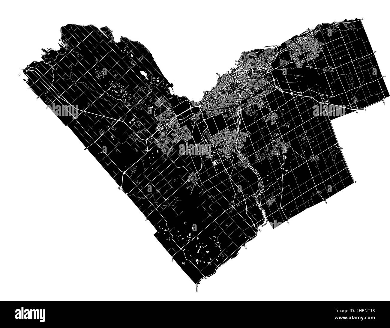 Ottawa, Canada, high resolution vector map with city boundaries, and ...