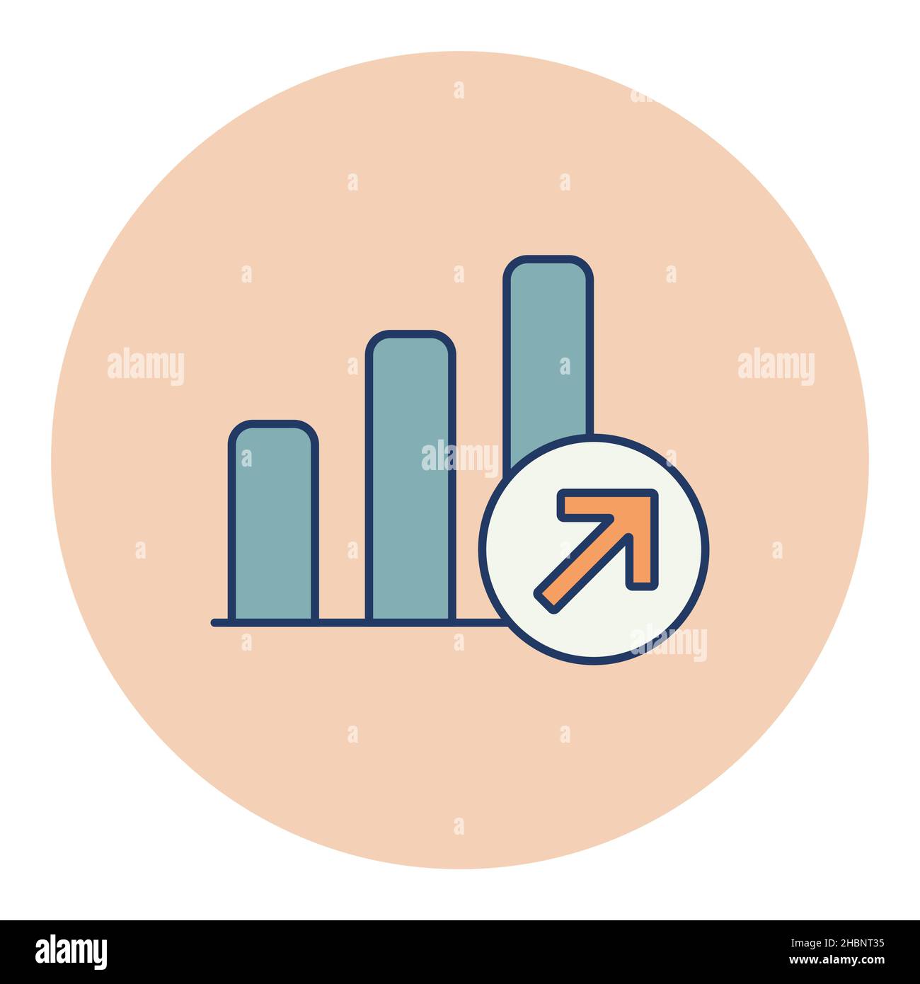 Growth graph outline flat icon. Finances sign. Graph symbol for your ...