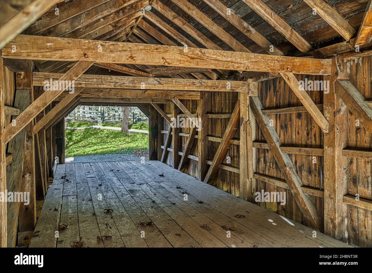Inside the Thomas J. Malone Covered Bridge in the Pioneer Village at ...