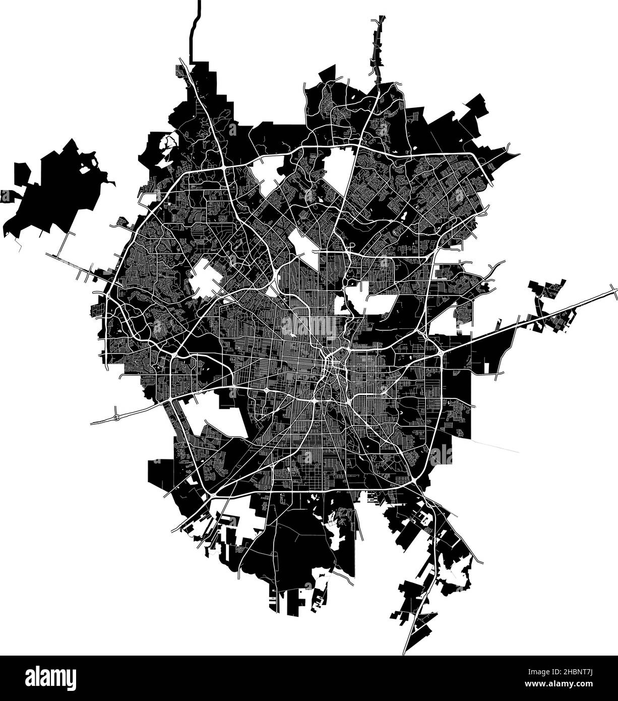 San Antonio, Texas, United States, high resolution vector map with city ...