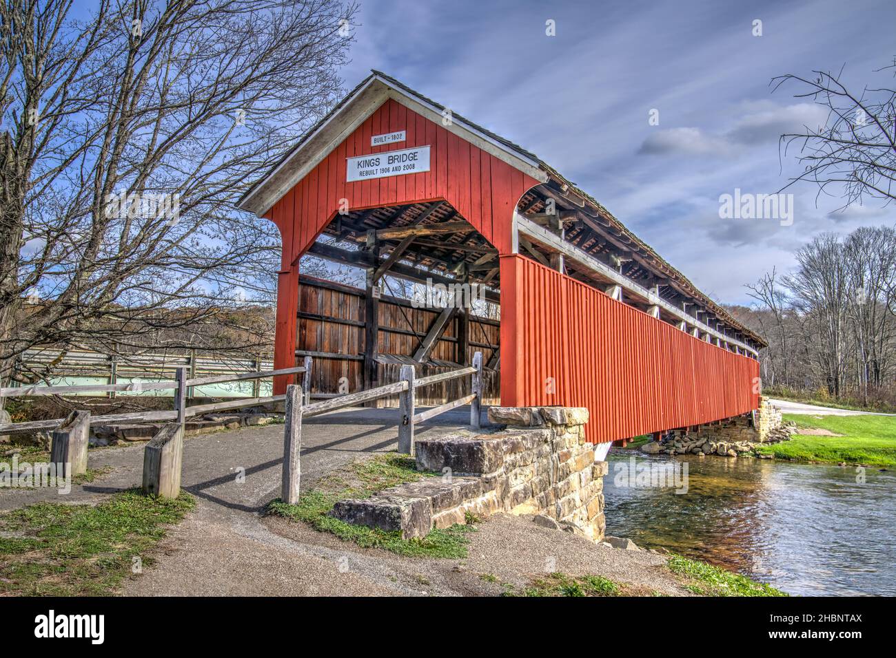 The Kings Bridge, a covered bridge, over Laurel Creek in Somerset ...