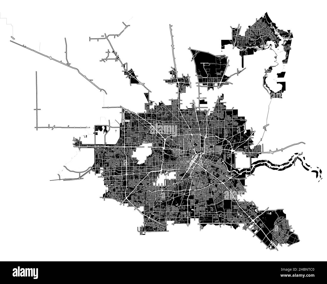 Houston, Texas, United States, high resolution vector map with city ... Houston, Texas, United States, high resolution vector map with city ...