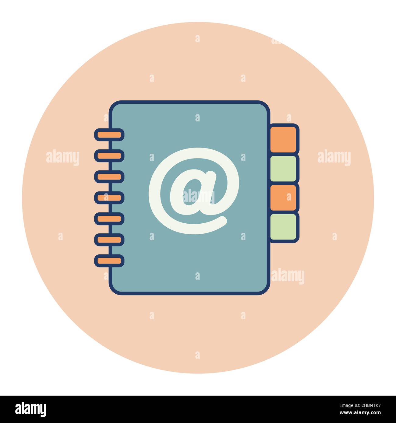 Address Book outline flat icon. Workspace sign. Graph symbol for your ...