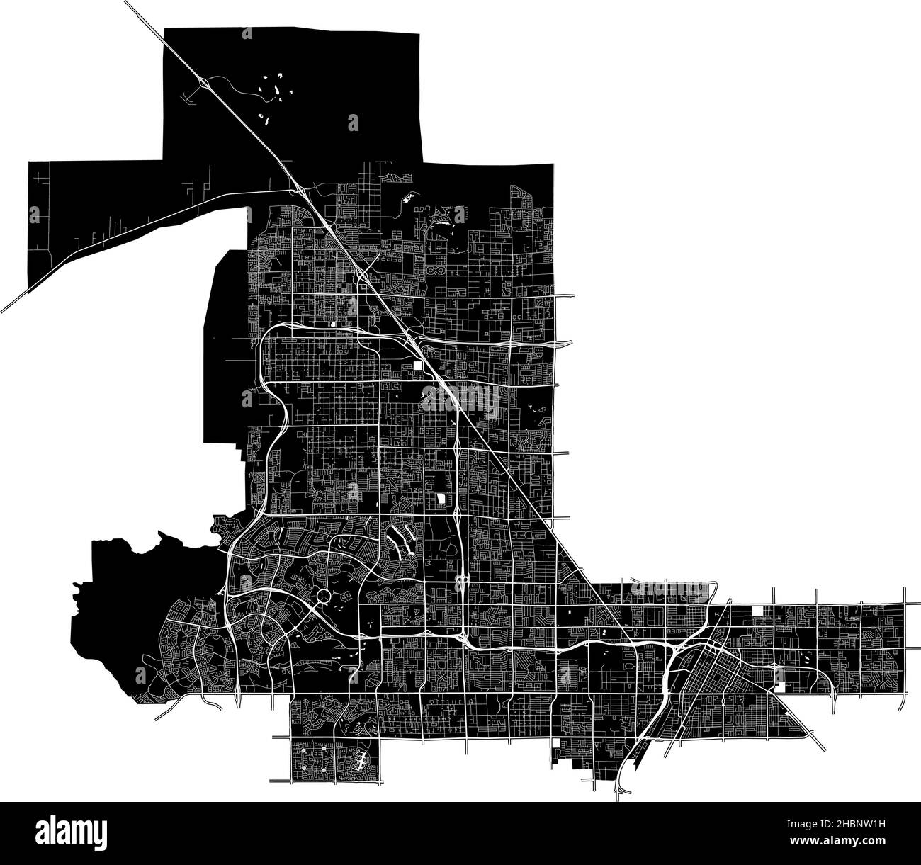 Las Vegas, Nevada, United States, high resolution vector map with city ...