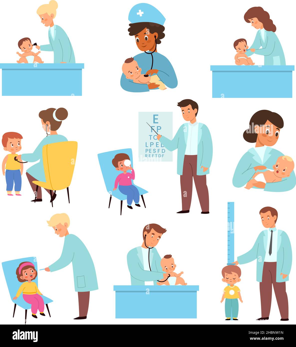 Pediatric baby examination. Kids healthcare. Children at doctors ...