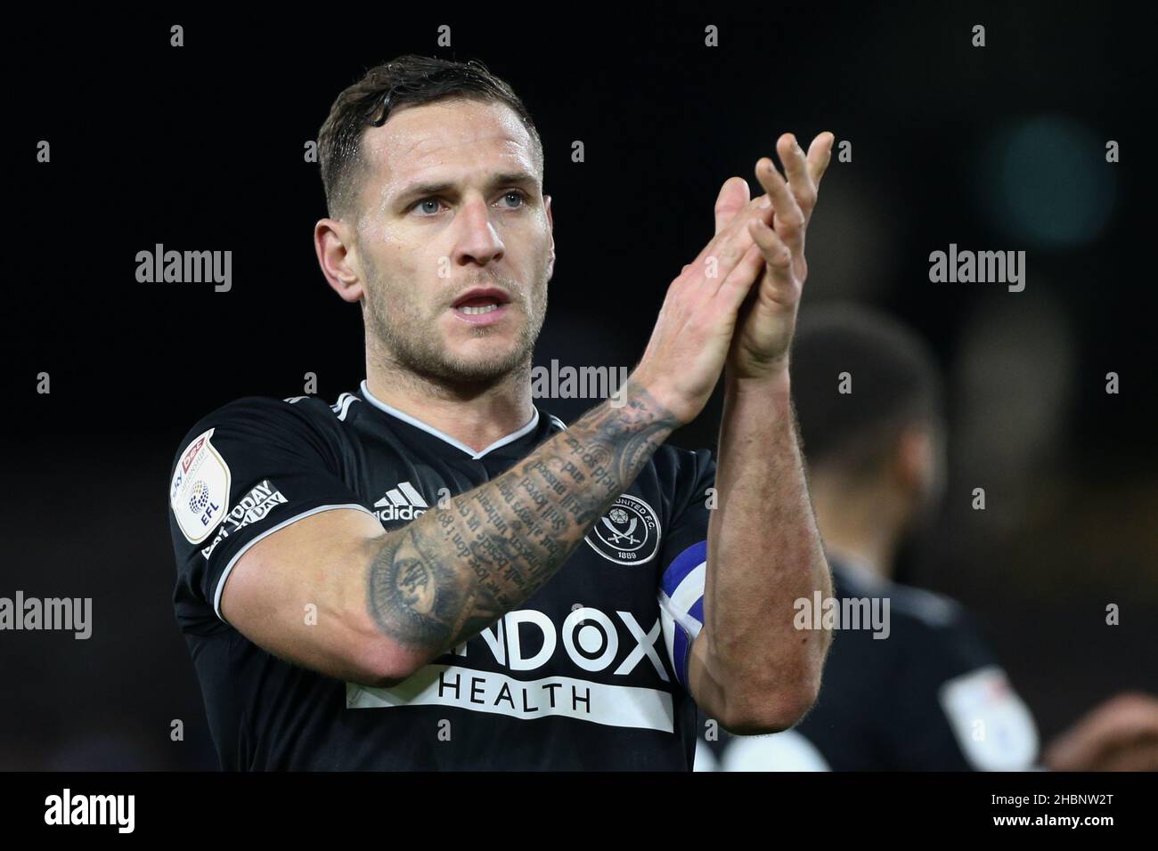 Billy Sharp #10 of Sheffield United celebrates at the final whistle ...