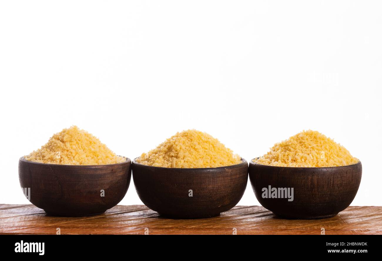 Japanese Panko bread in crumbs in wooden bowls - Healthy food Stock ...