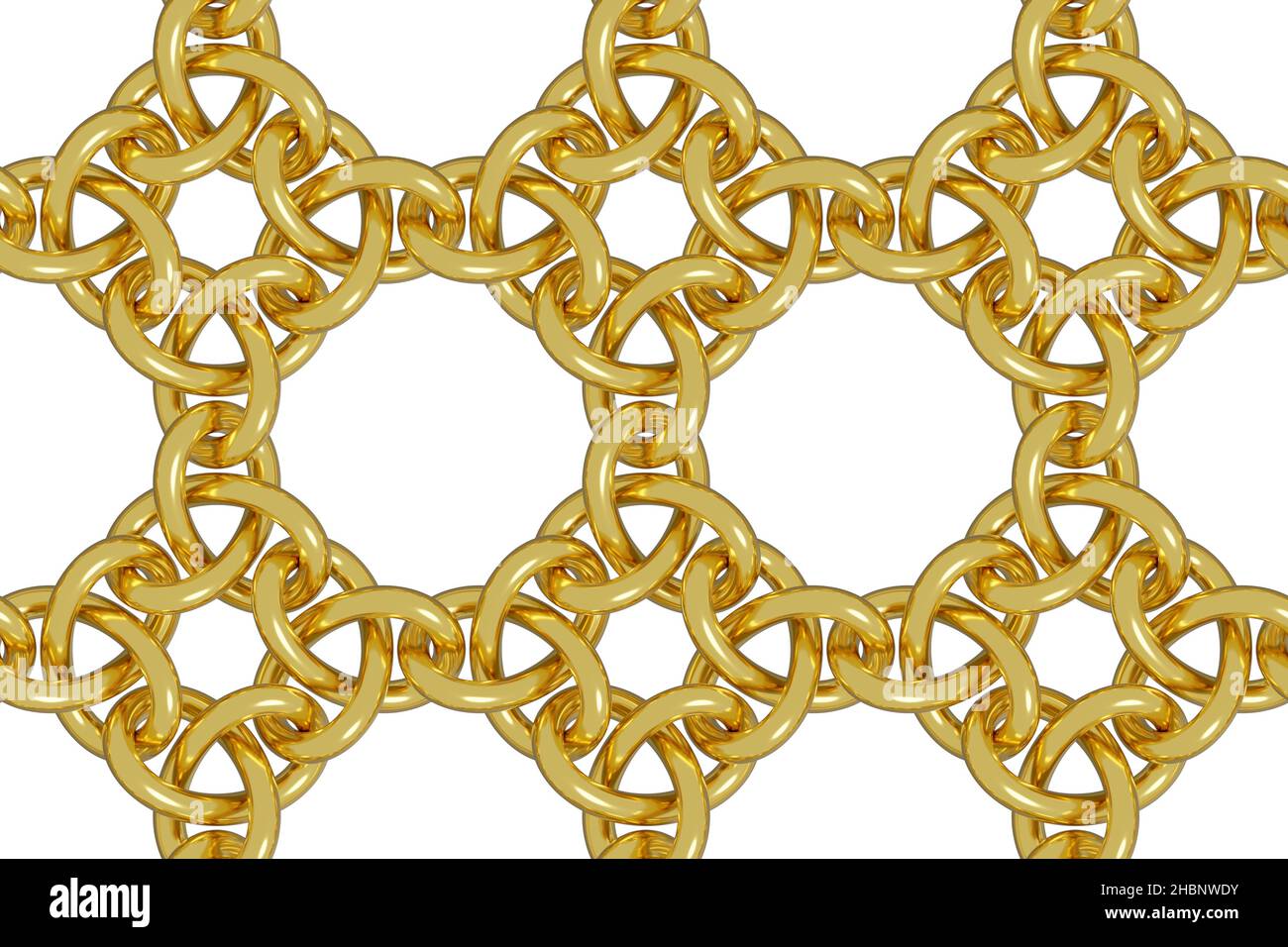 Golden link weave seamless pattern. 3d illustration Stock Photo - Alamy