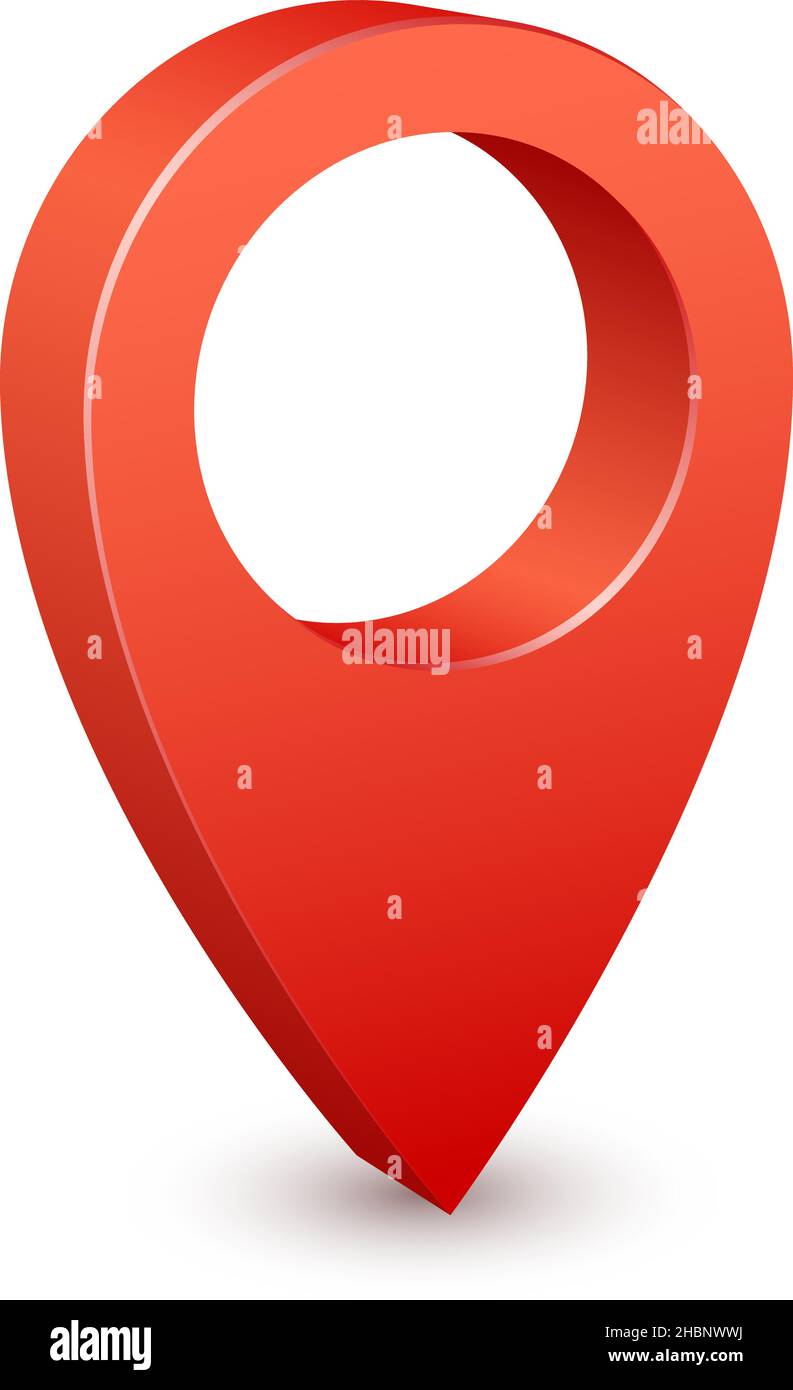 Red geo pin. Destination pointer. Realistic map tag Stock Vector Image & Art - Alamy