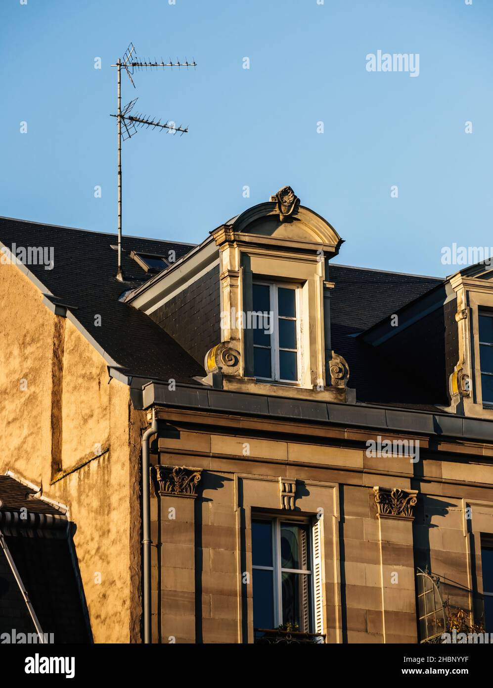 French attic room window hi-res stock photography and images - Alamy