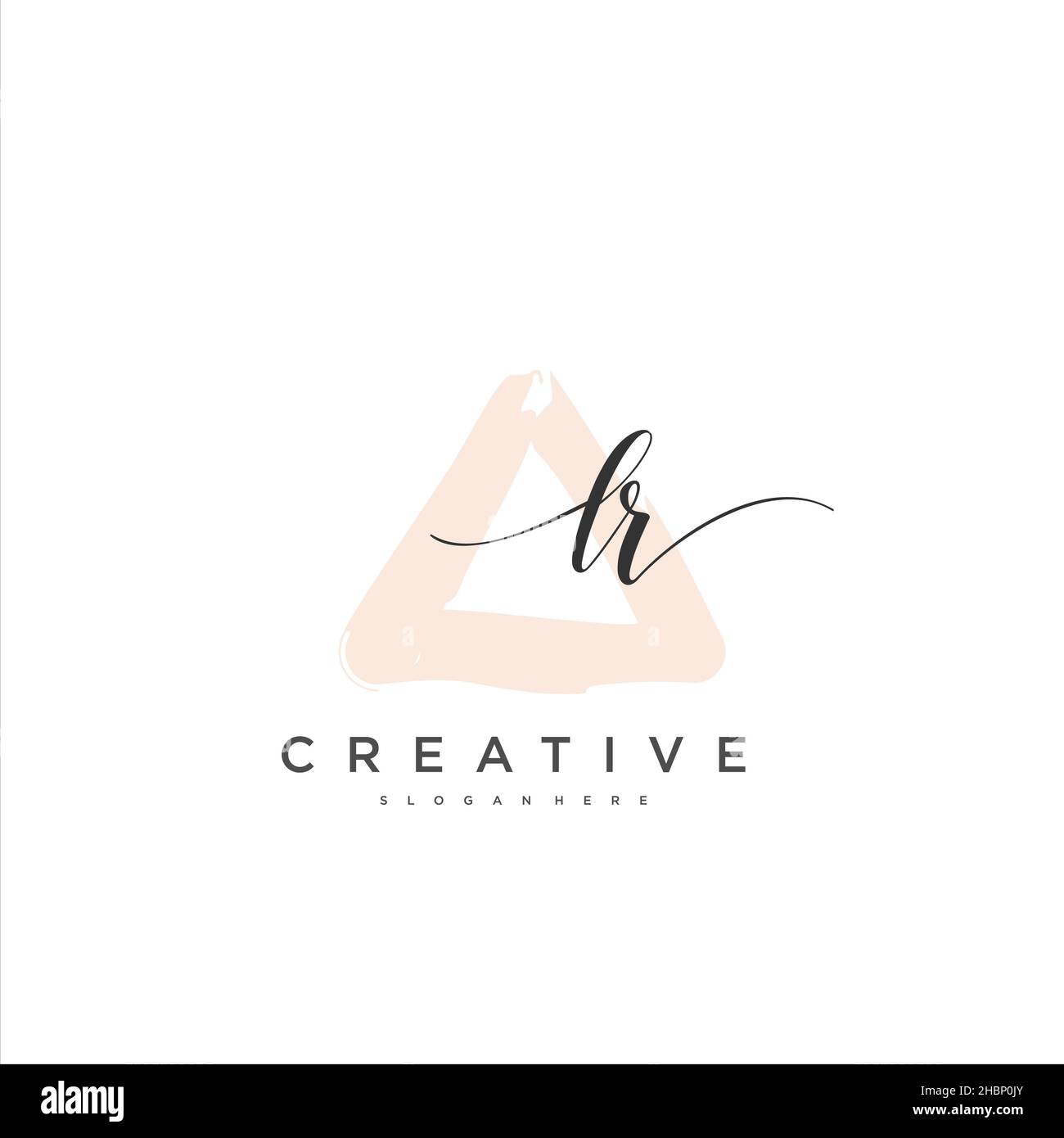LR Initial handwriting minimalist geometric logo template vector art ...