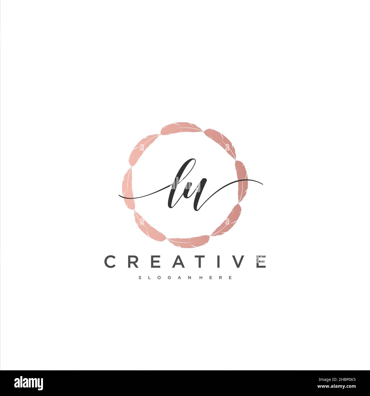 LU Initial handwriting minimalist geometric logo template vector art ...