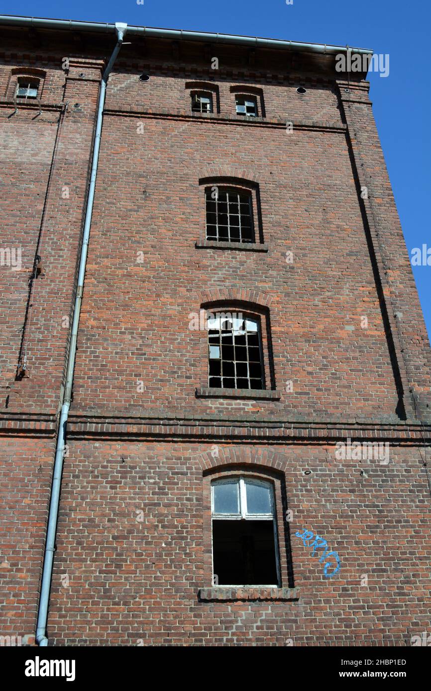 Old warehouse building at the eastern harbor of Barth, Baltic Sea ...