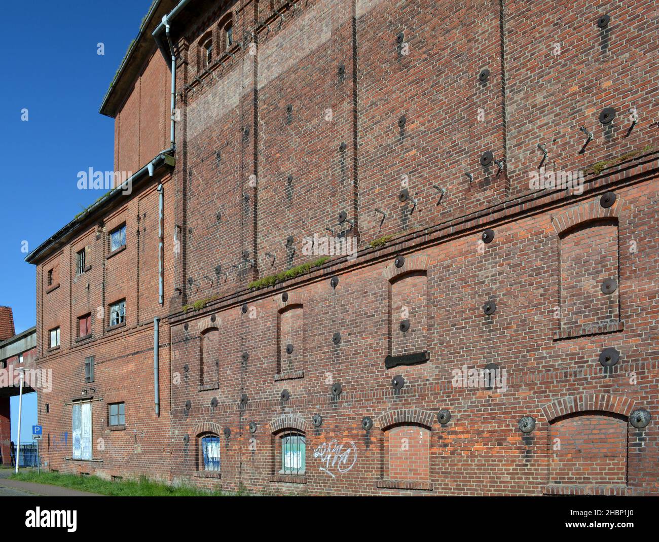 Old warehouse building at the eastern harbor of Barth, Baltic Sea ...