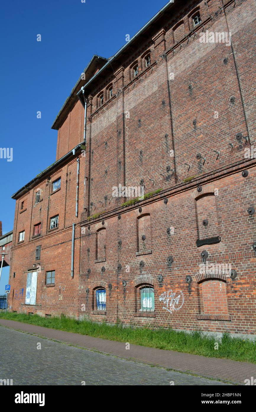 Old warehouse building at the eastern harbor of Barth, Baltic Sea ...