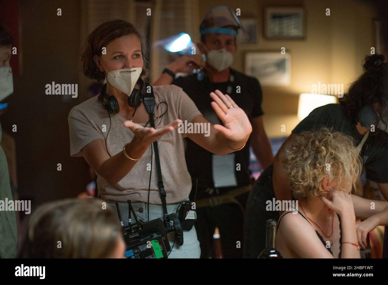 THE LOST DAUGHTER, director Maggie Gyllenhaal, on set, 2021. ph: Yannis ...