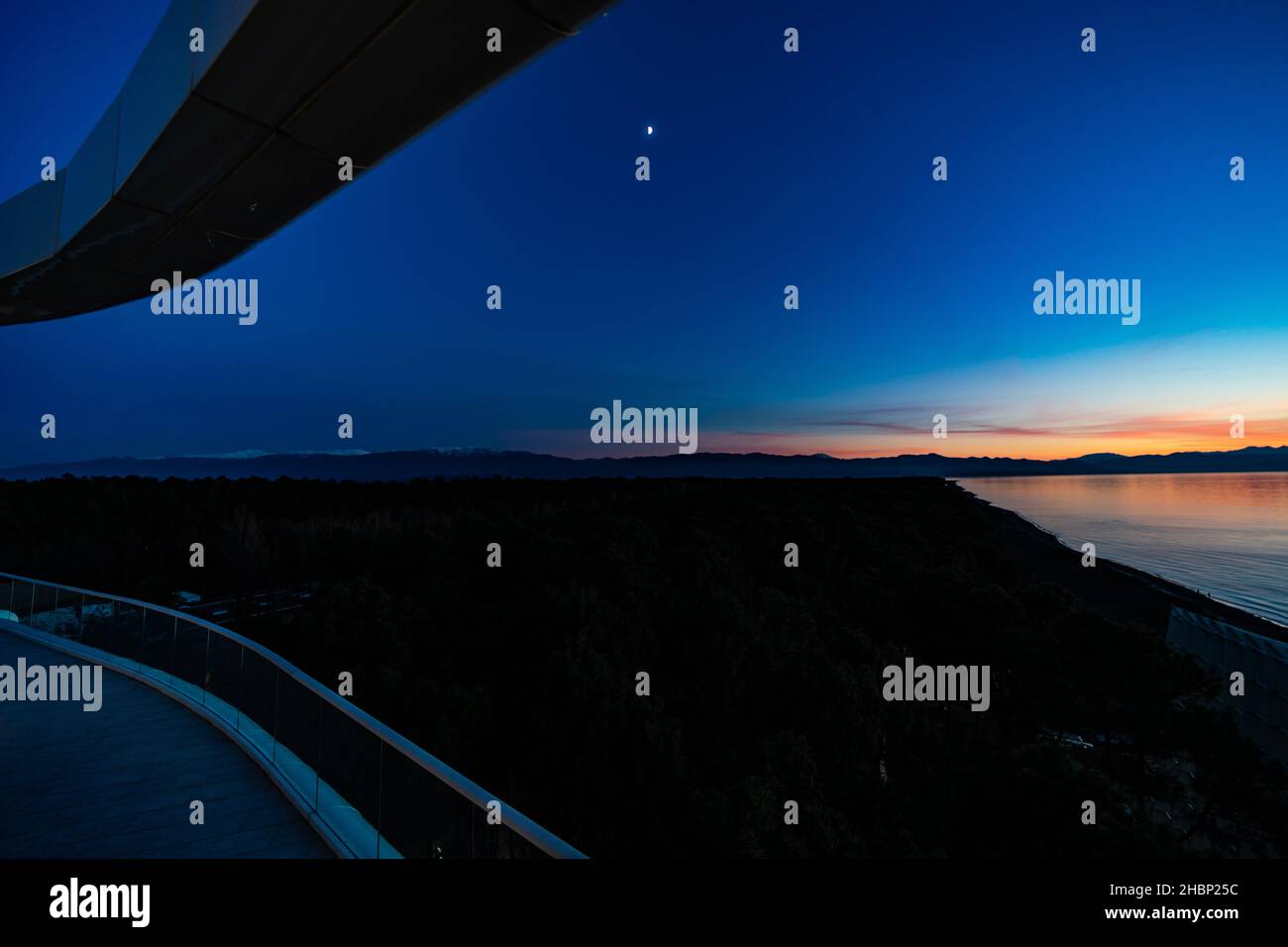 Sunset on georgian Black sea shore Stock Photo - Alamy